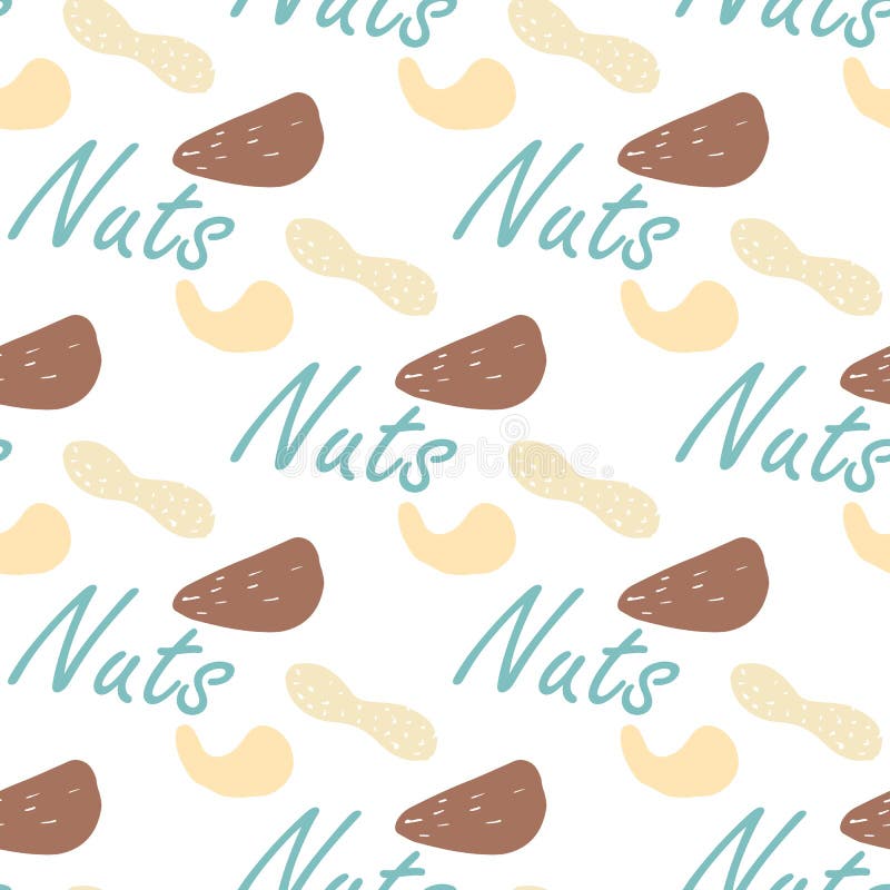 Nuts Collection Tileable Texture Vector. Suits for Fabric and Package ...