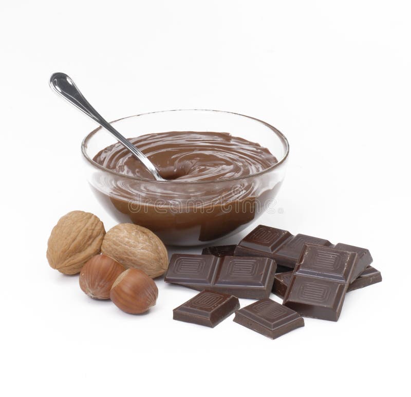 Nuts Cream,chocolate Sticks and Nuts. Stock Image - Image of ...