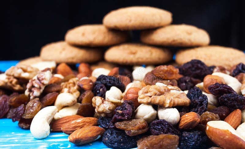 Biscuits with Nuts and Dried Fruits Stock Image - Image of healthy ...