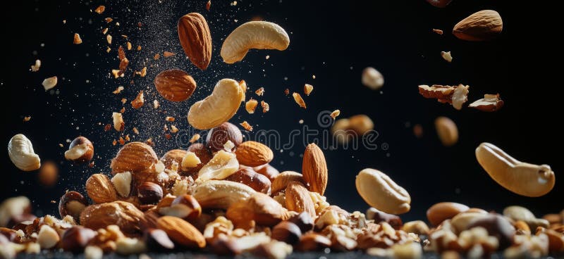 Mixed Nuts Falling Dark Background Stock Photos - Free & Royalty-Free ...