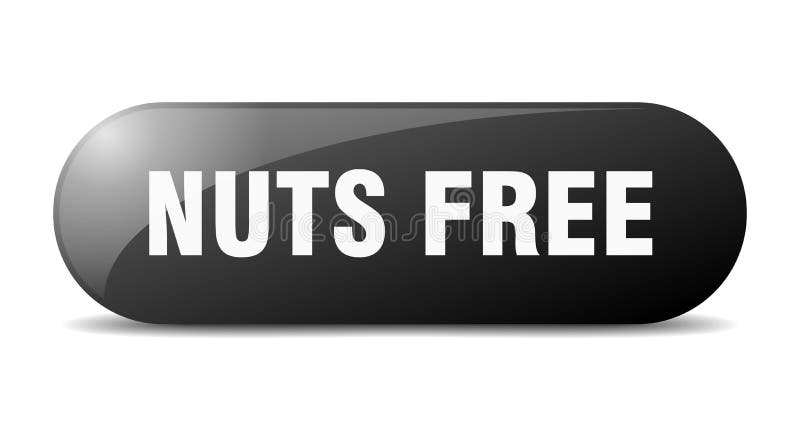 Nuts Free Button. Sticker. Banner. Rounded Glass Sign Stock Vector ...