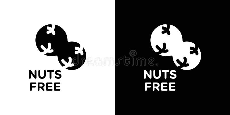 Nuts Free Icon Logo Set Vector Stock Vector - Illustration of allergy ...