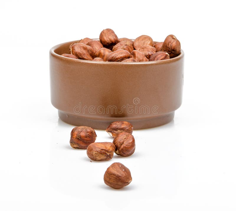 Nuts hazelnut in bowl stock photo. Image of hazelnut - 73576958