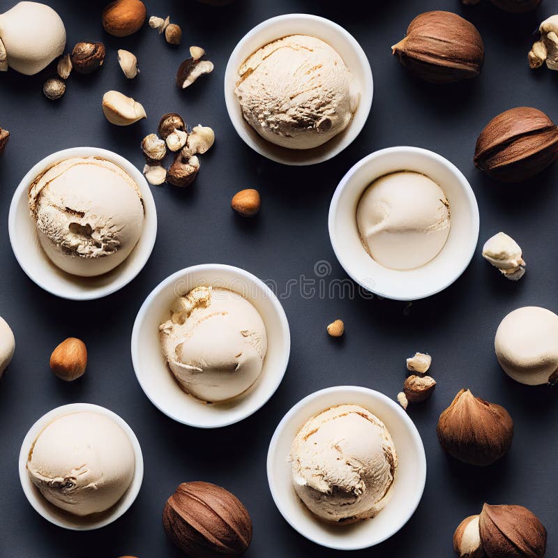 Nuts Ice Cream on Seamless Texture Tile Stock Illustration ...