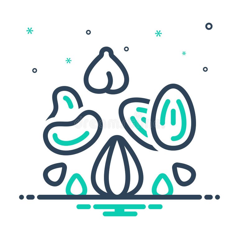 Mix Icon for Nuts, Protein and Healthy Stock Vector - Illustration of ...