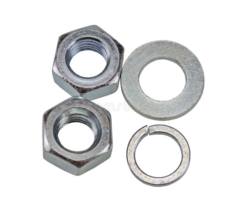 Nut isolated on white stock photo. Image of bolt, steel - 106041934