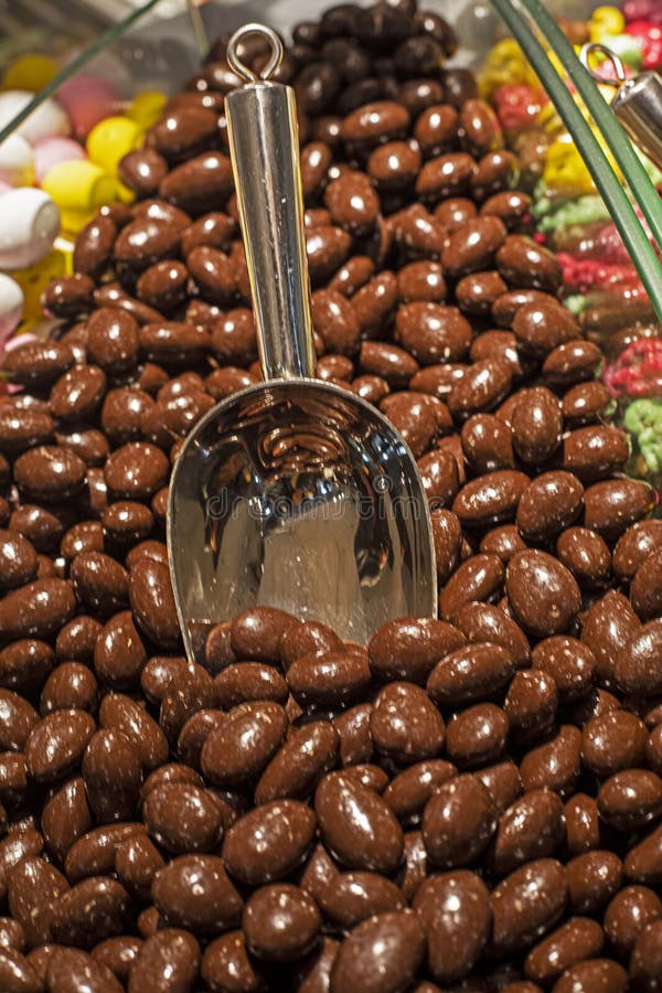 Nuts in Milk Chocolate with a Spoon Stock Photo - Image of dessert ...
