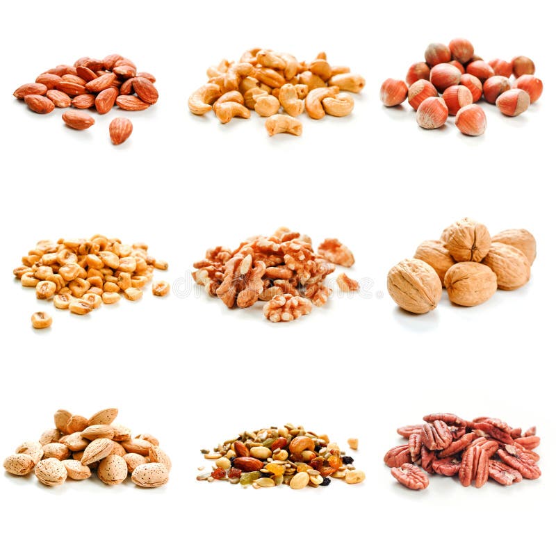 Nuts collage stock photo. Image of pecan, collection - 39733040