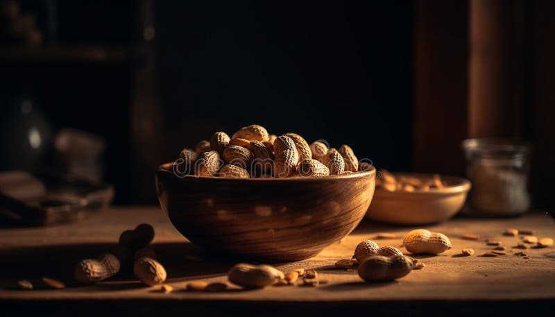 Nuts and Nutcracker on Table Nuts and Nutcracker Stock Illustration ...