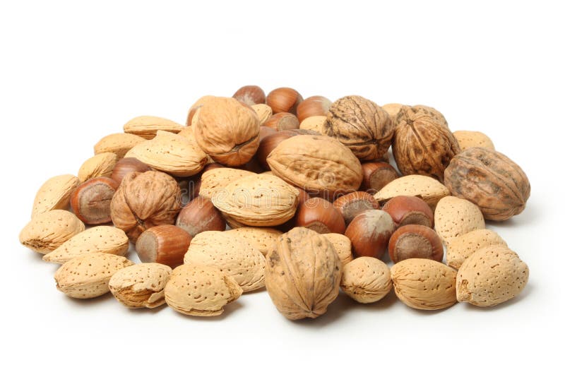 Nuts in nutshells stock image. Image of white, studio - 12128889