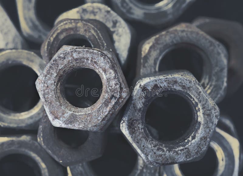 Nuts of old rusty metal stock image. Image of corrosion - 77262701