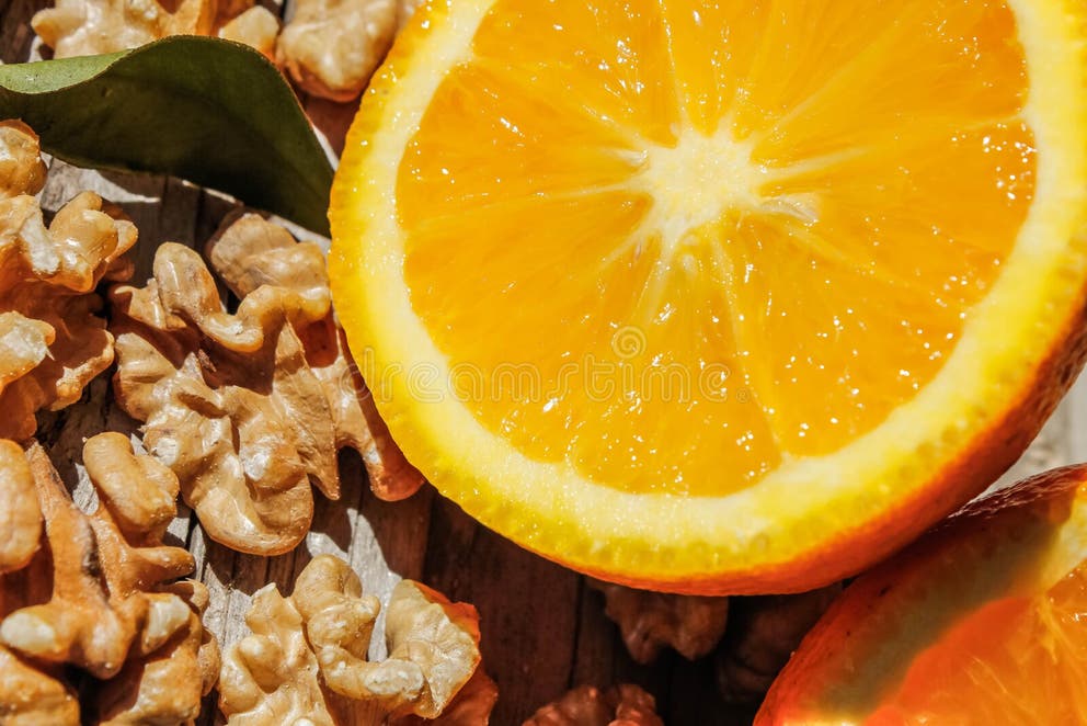 Nuts and orange stock photo. Image of agriculture, baking - 98161302