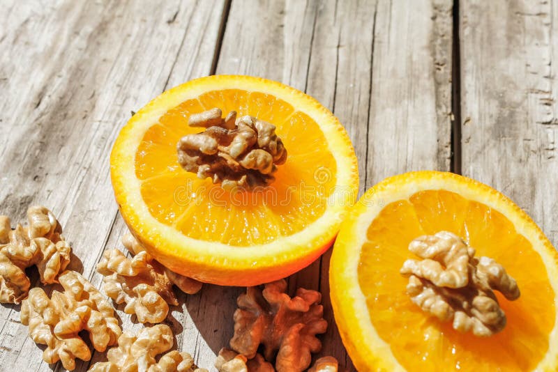 Nuts and orange stock image. Image of extreme, colors - 98161363