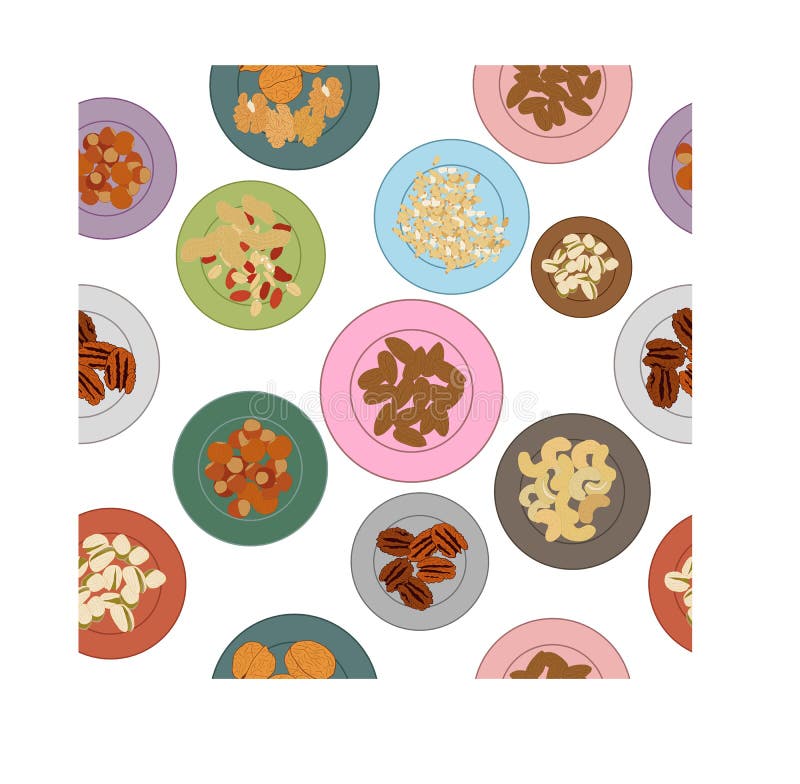Nuts pattern stock illustration. Illustration of almond - 54998632