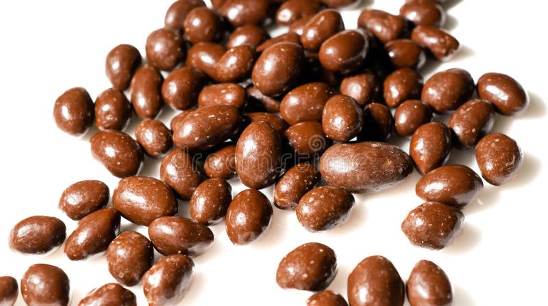 Nuts Peanuts in Chocolate Glaze Isolated on a White Stock Image - Image ...