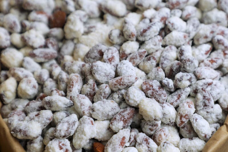 Nuts in Powdered Sugar Cover. Stock Image - Image of sugar, meal: 131165683