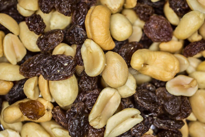 Nuts and raisins stock photo. Image of peanuts, snacks - 188162458