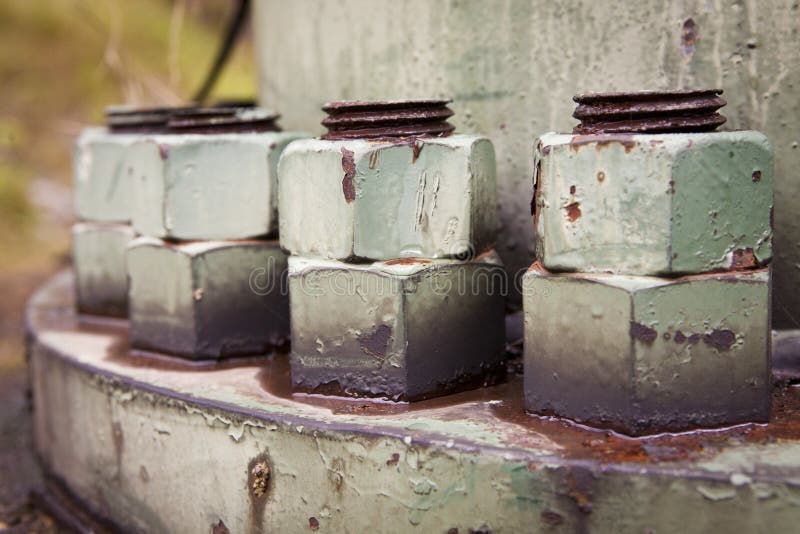 Nuts on Rusted Threads stock image. Image of selective - 15229181