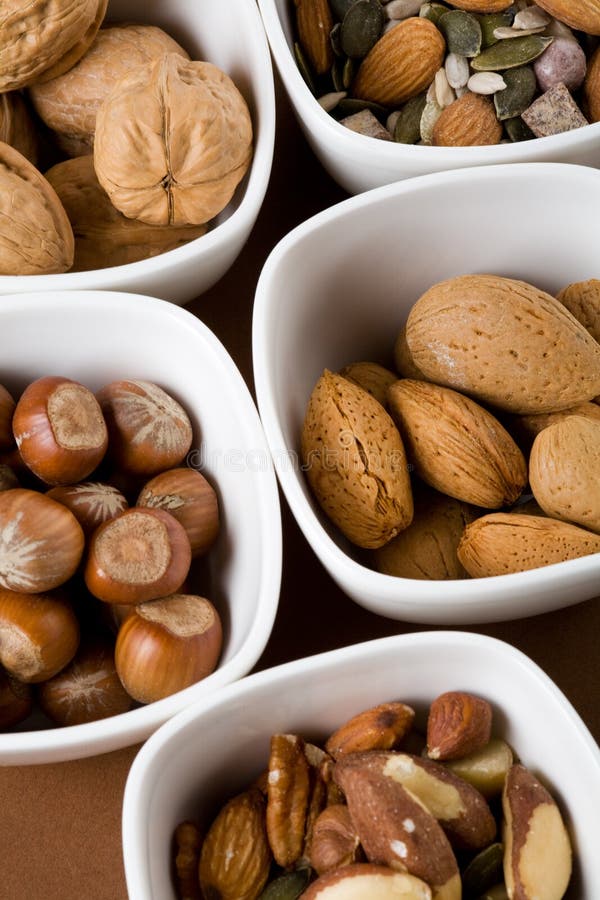 Nuts And Seeds In Burlap Bags. Stock Image - Image of colorful, sliced ...