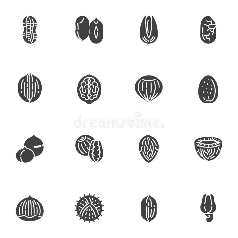 Nuts, Seeds and Beans Elements - Minimal Thin Line Web Icon Set ... Nuts, Seeds and Beans Elements - Minimal Thin Line Web Icon Set ...