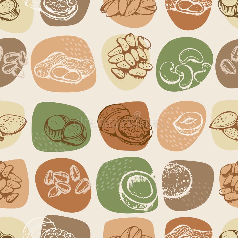 Nuts Set Vector Seamless Pattern, Various Nuts Stock Vector ... Nuts Set Vector Seamless Pattern, Various Nuts Stock Vector ...