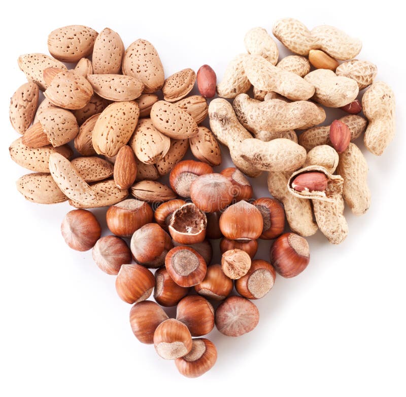 Heart Shape with Walnuts Inside Stock Photo - Image of heap, expressing ...