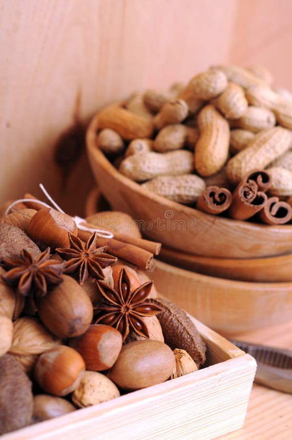 Brazil nuts in shells stock image. Image of festive, anise - 35031577