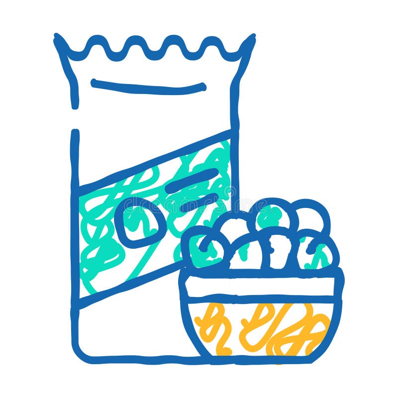 Nuts Snack Icon Doodle Illustration Stock Vector - Illustration of icon ...
