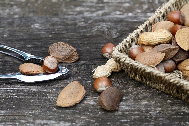 Nuts on the Table with Nut-cracker Stock Image - Image of dieting ...