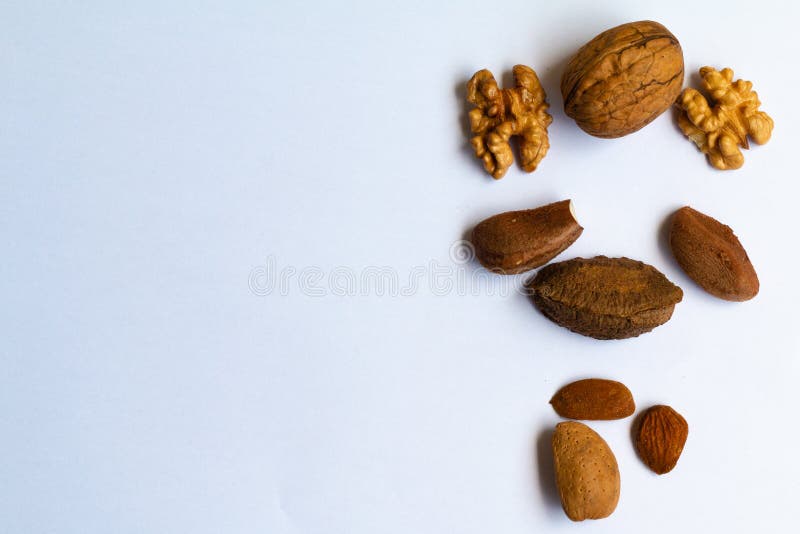 Nuts on the Table with White Background.. Stock Photo - Image of almond ...