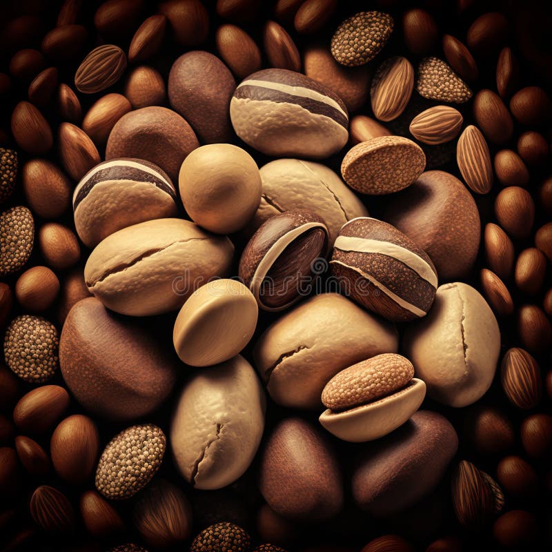 Nuts Textured Background (generative AI) Stock Illustration ...