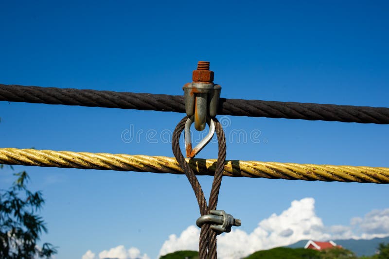 Nuts and wire ropes stock image. Image of streetlight - 263558421