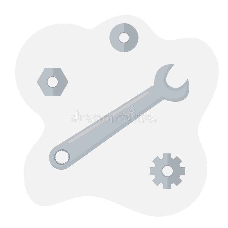 Nuts and wrench. stock vector. Illustration of metallic - 224380210