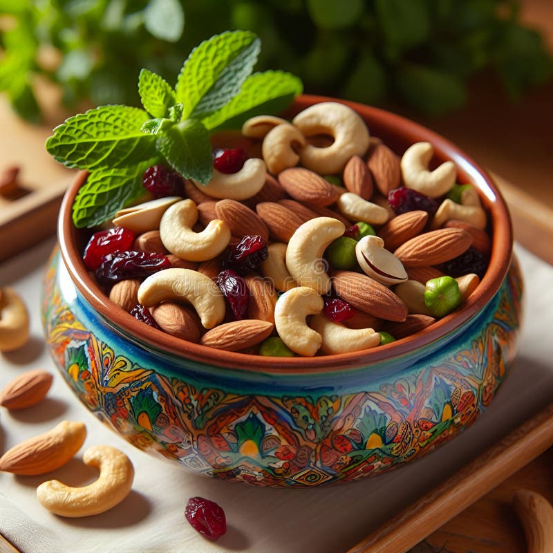 Nutty Delight: Cashews and Nuts Arranged in a Beautiful Bowl. Stock ...
