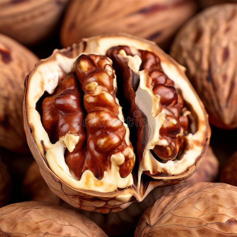 Nutty Walnut Surface a Nutty and Textured Surface of a Walnut W Stock ...