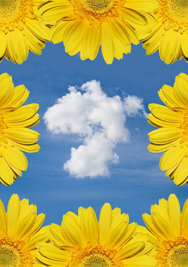 Nuvem bonita com flores foto de stock. Imagem de quadro - 7038928