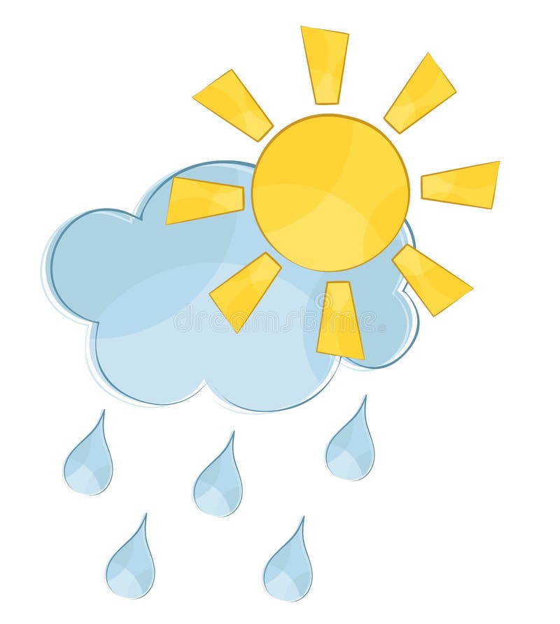 Chuva e sol ilustração do vetor. Ilustração de overcast - 16950261