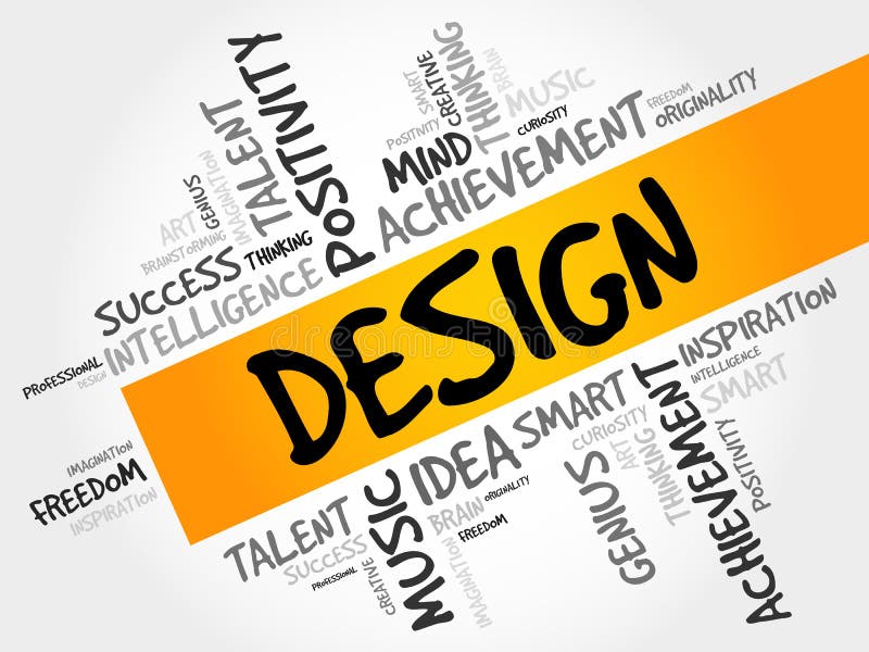 Nuvem De Palavras De Design Ilustração Stock - Ilustração de folheto ...