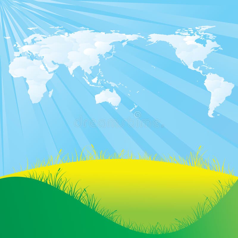 Nuvens Dadas Forma Do Mapa De Mundo Ilustração do Vetor - Ilustração de ...