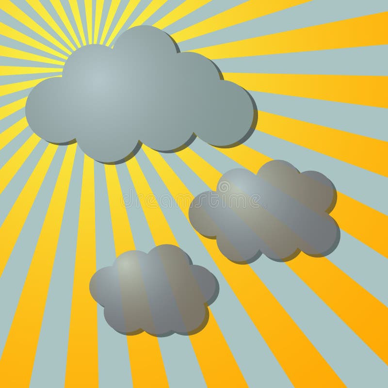 Nuvens E Raias Do Radial Do Sol Ilustração do Vetor - Ilustração de ...