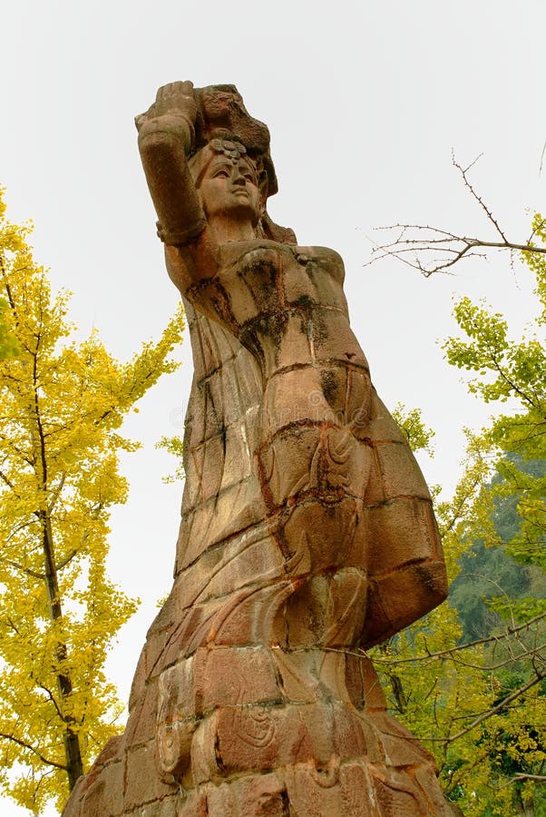 Nuwa patching the sky stock photo. Image of patch, sculpture - 35620748