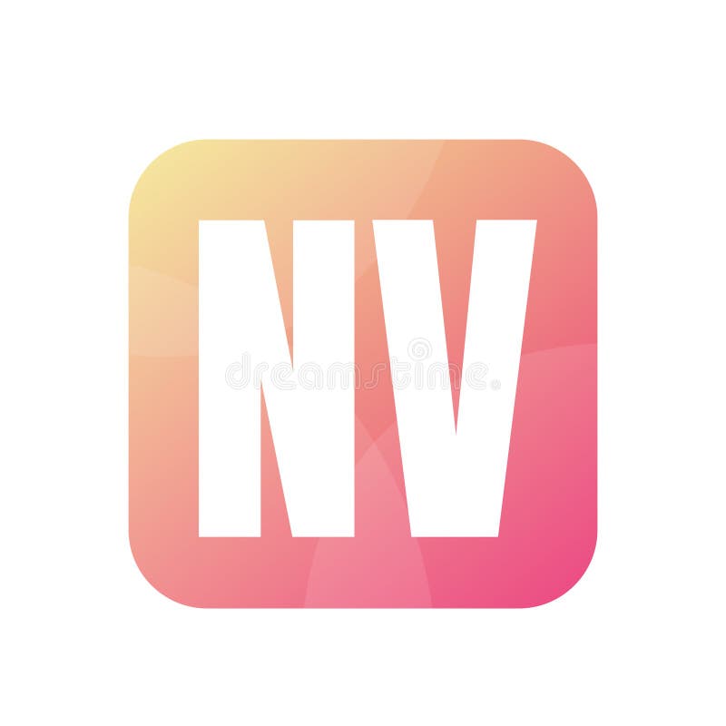 NV Letter Logo Design with Simple Style Stock Vector - Illustration of ...
