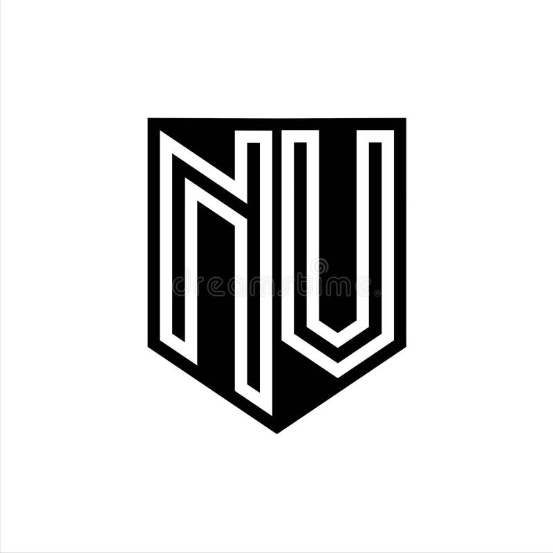 NV Logo Monogram Shield Geometric White Line Inside Black Shield Color ...