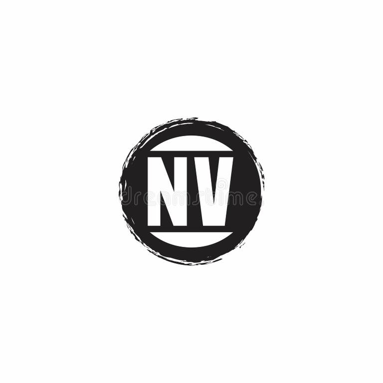 NV Logo Initial Letter Monogram with Abstrac Circle Shape Design ...