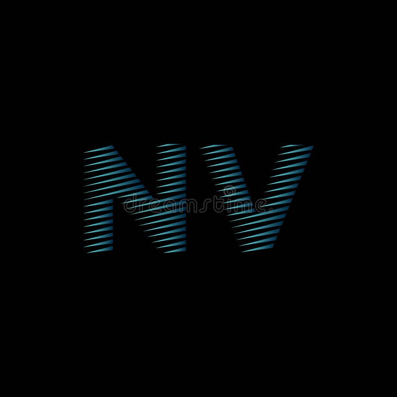 NV Monogram Lines Style Blue Light Vector Stock Vector - Illustration ...