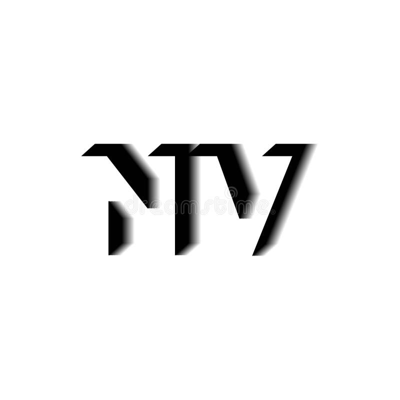 NV Monogram Shadow Shape Style Stock Vector - Illustration of elegance ...