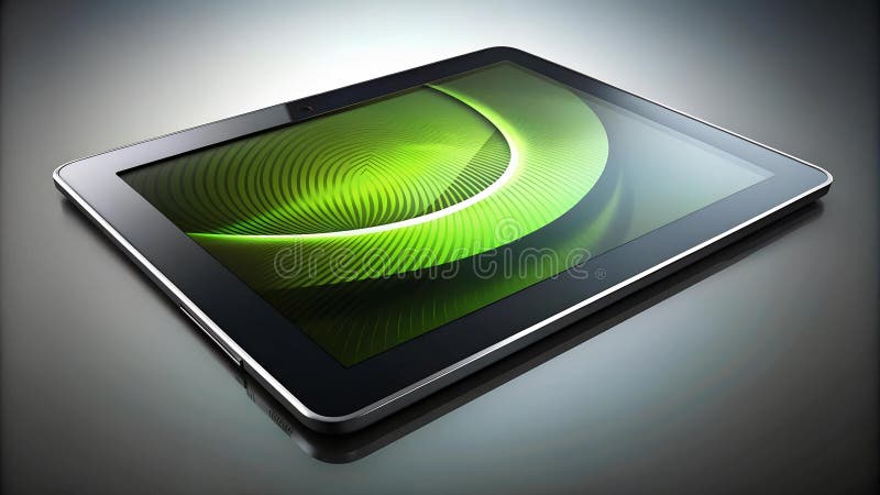 Nvidia Logo on a Futuristic Tablet with a Curved Display Generative AI ...