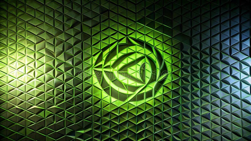 Nvidia Logo Projected Onto a Wall with a Geometric Pattern Generative ...