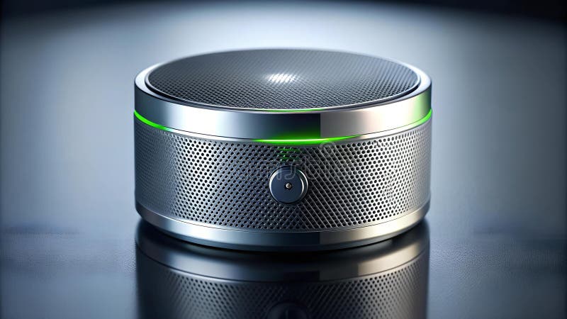 Nvidia Logo Reflected in a Smart Speaker S Metallic Surface Generative ...