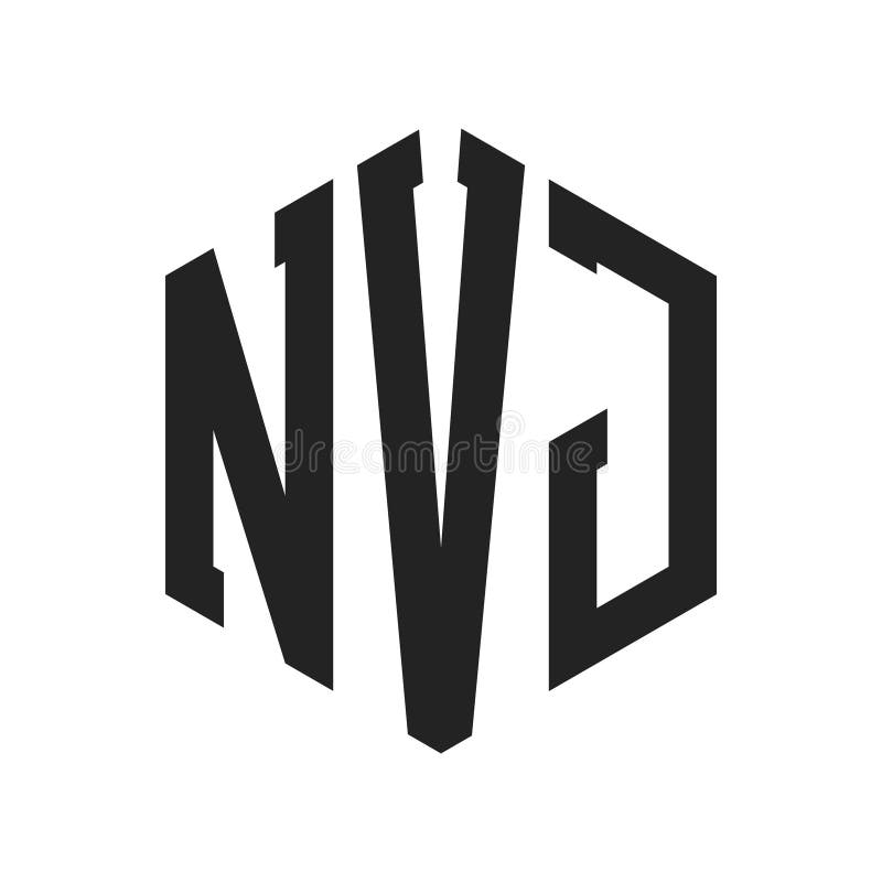 NVJ Logo Design. Initial Letter NVJ Monogram Logo Using Hexagon Shape ...